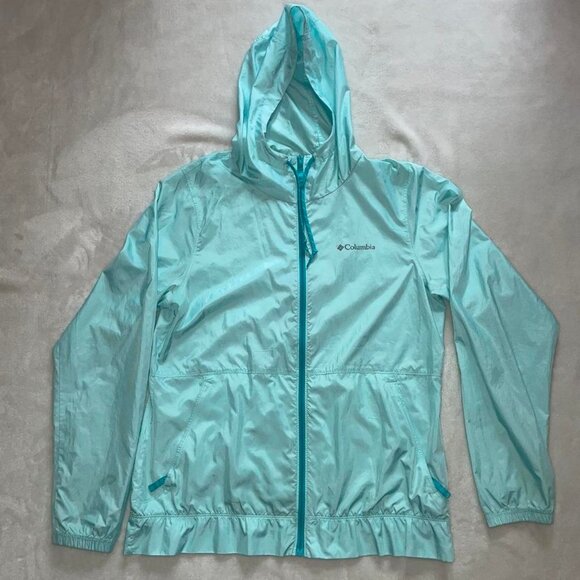 Columbia | Jackets & Coats | Columbia Light Blue Rain Windbreaker ...